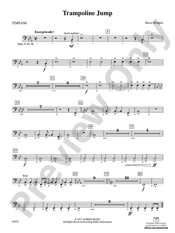 Trampoline Jump: Timpani: Timpani Part - Digital Sheet Music Download