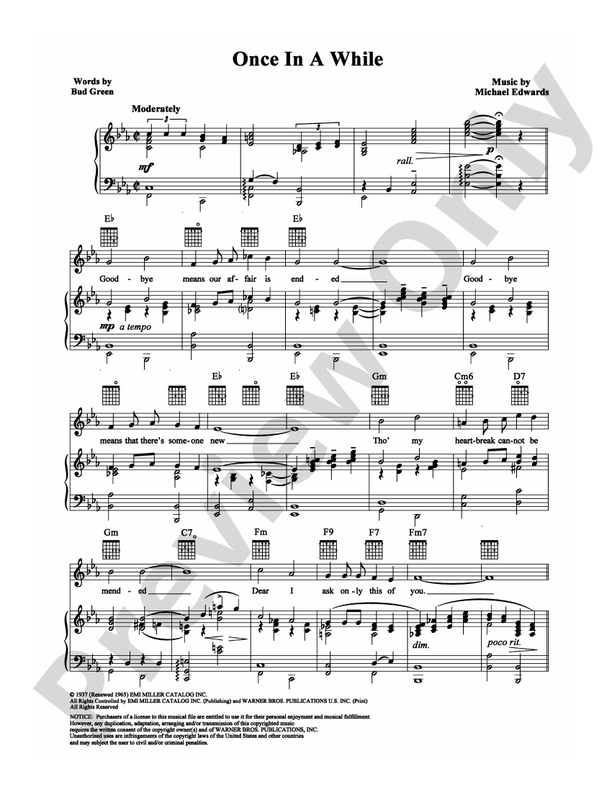 Once in a While: Piano/Vocal/Chords: Fats Waller - Digital Sheet Music ...