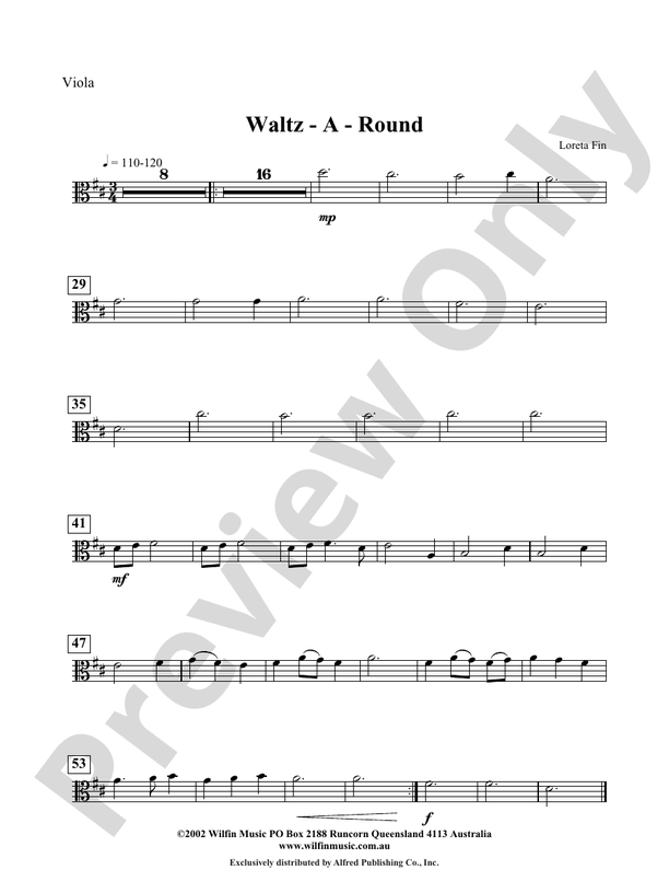 Waltz-A-Round: Viola: Viola Part - Digital Sheet Music Download