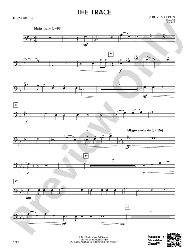 The Trace: 3rd Trombone: 3rd Trombone Part - Digital Sheet Music Download