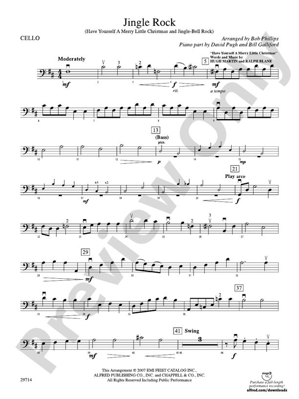 Jingle Rock: Cello: Cello Part - Digital Sheet Music Download