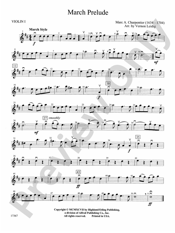 March Prelude: 1st Violin: 1st Violin Part - Digital Sheet Music Download