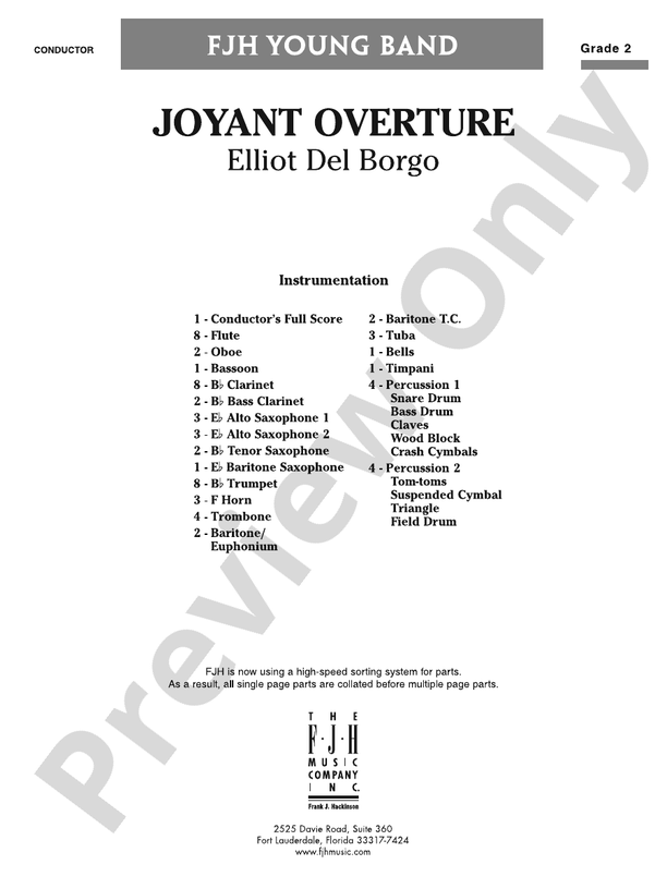 Joyant Overture: Score: : Elliot Del Borgo - Digital Sheet Music Download