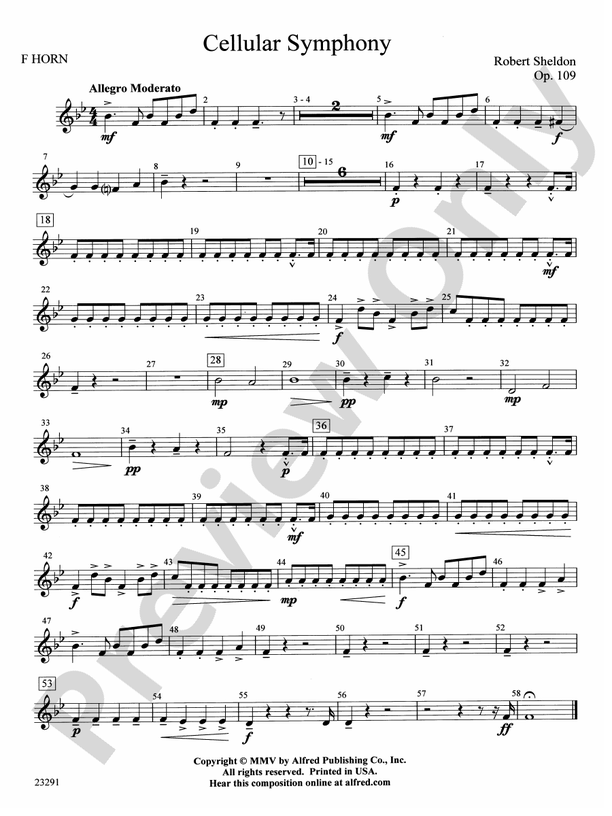 Cellular Symphony: 1st F Horn: 1st F Horn Part - Digital Sheet Music Download