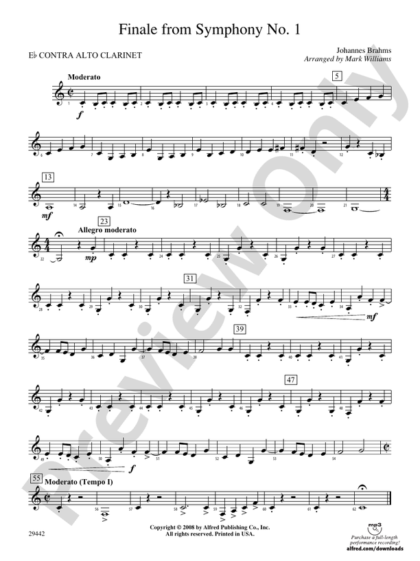 Finale from Brahms's Symphony No. 1: (wp) E-flat Contrabass Clarinet: (wp) E-flat Contrabass ...