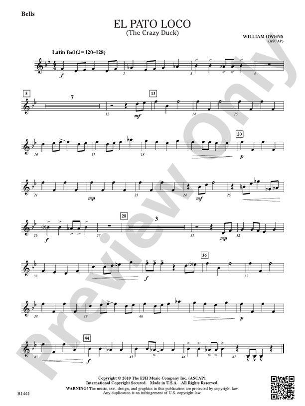 El Pato Loco (The Crazy Duck): Bells: Bells Part: William Owens ...