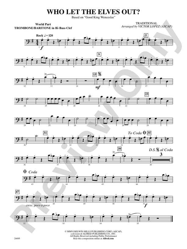 Who Let the Elves Out?: (wp) 1st B-flat Trombone B.C.: (wp) 1st B-flat ...