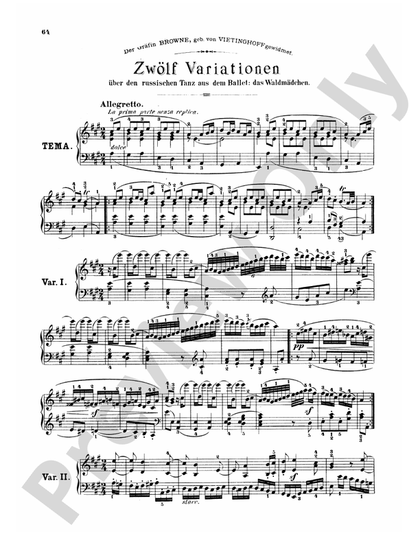 Beethoven: Variations (Volume I): 5. 12 Variations, A Major Part ...