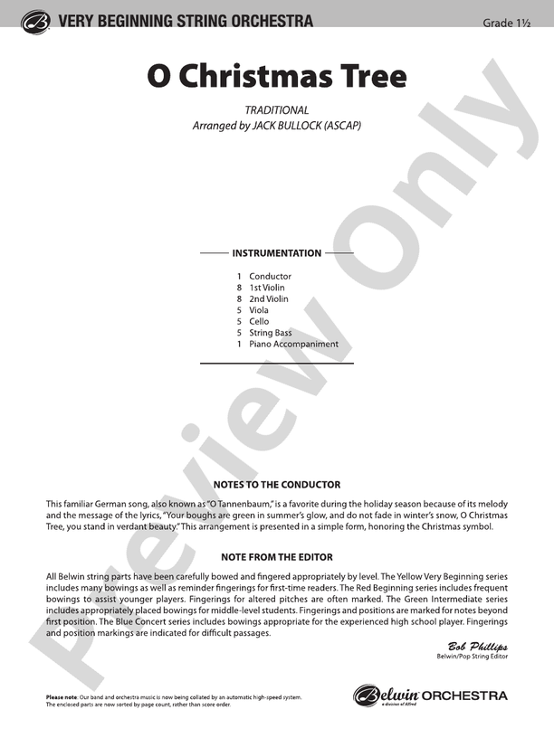 O Christmas Tree: Score: String Orchestra Score - Digital Sheet Music ...