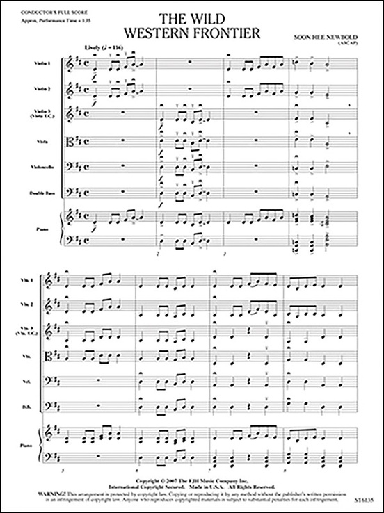 The Wild Western Frontier: String Orchestra Conductor Score: Soon Hee ...