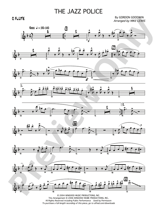 The Jazz Police: Flute: Flute Part - Digital Sheet Music Download