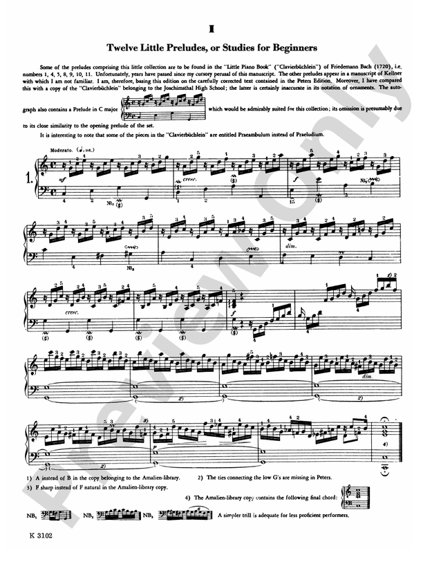 Bach: Twelve Little Preludes: Piano Book: Johann Sebastian Bach - Digital Sheet Music Download