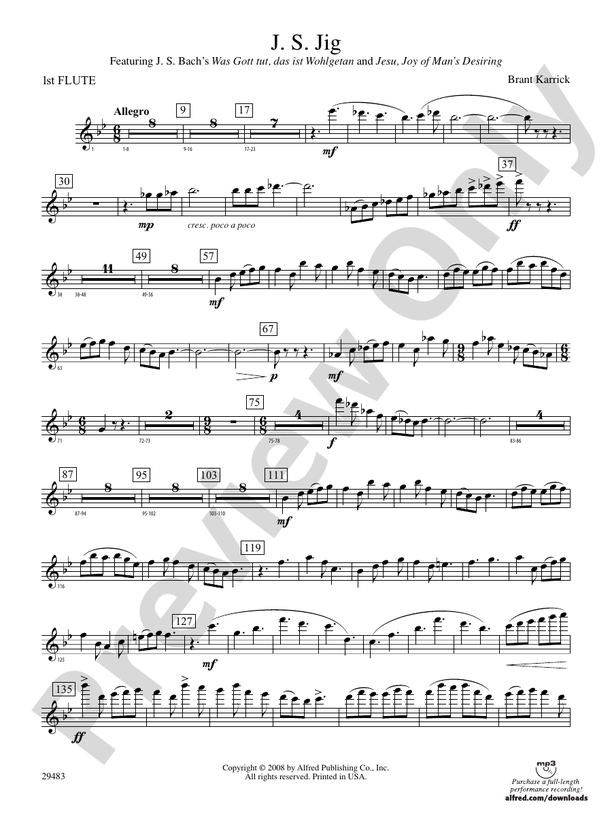 J.S. Jig: Flute: Flute Part - Digital Sheet Music Download