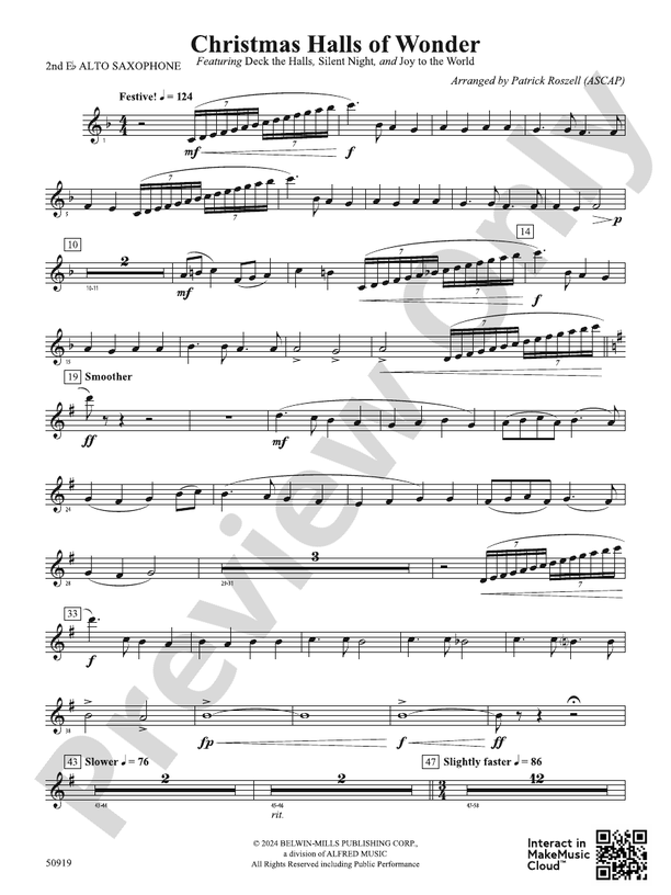 Christmas Halls of Wonder: 2nd E-flat Alto Saxophone: 2nd E-flat Alto Saxophone Part - Digital ...
