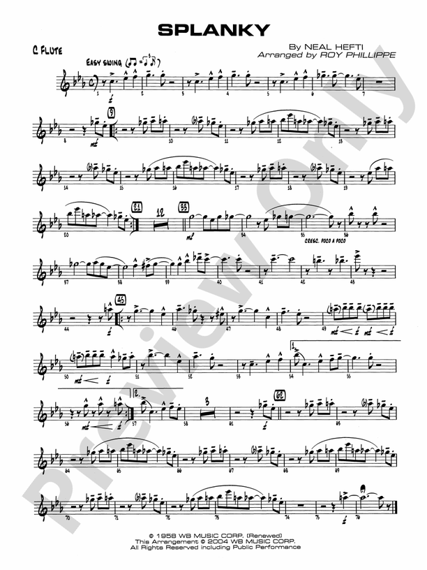 Splanky: Flute: Flute Part - Digital Sheet Music Download