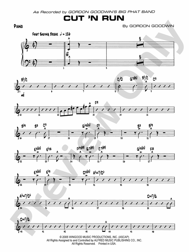 Cut 'n Run: Piano Accompaniment: Piano Accompaniment Part - Digital ...