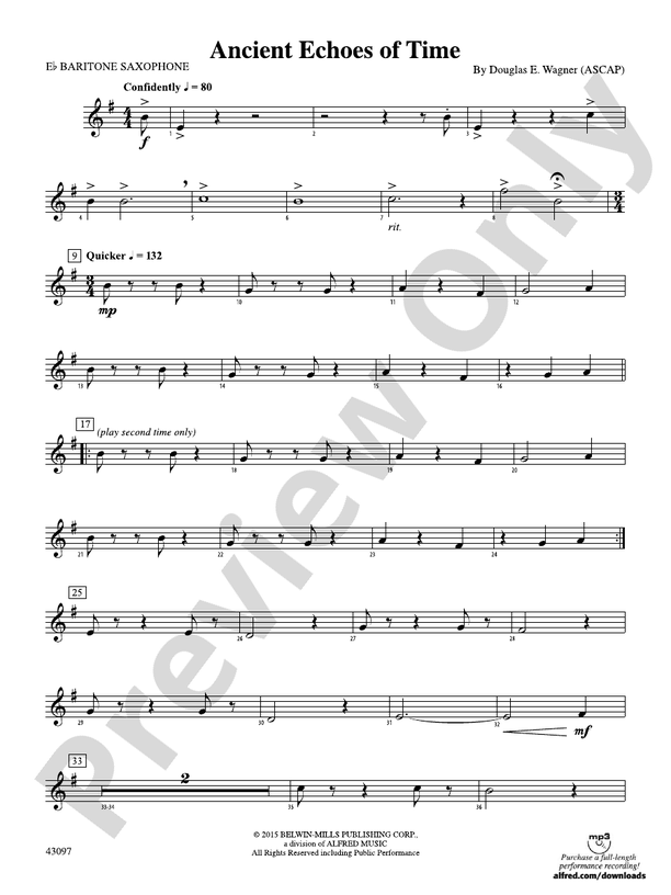 Ancient Echoes Of Time E Flat Baritone Saxophone E Flat Baritone