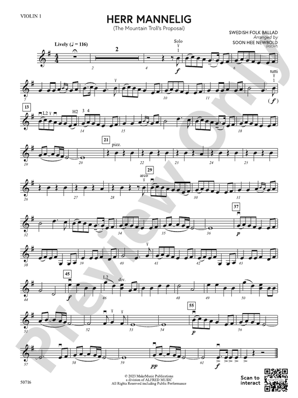 Herr Mannelig: 1st Violin: 1st Violin Part - Digital Sheet Music Download