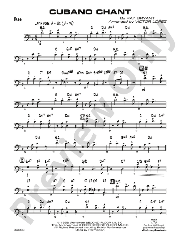 Cubano Chant: String Bass: String Bass Part - Digital Sheet Music Download