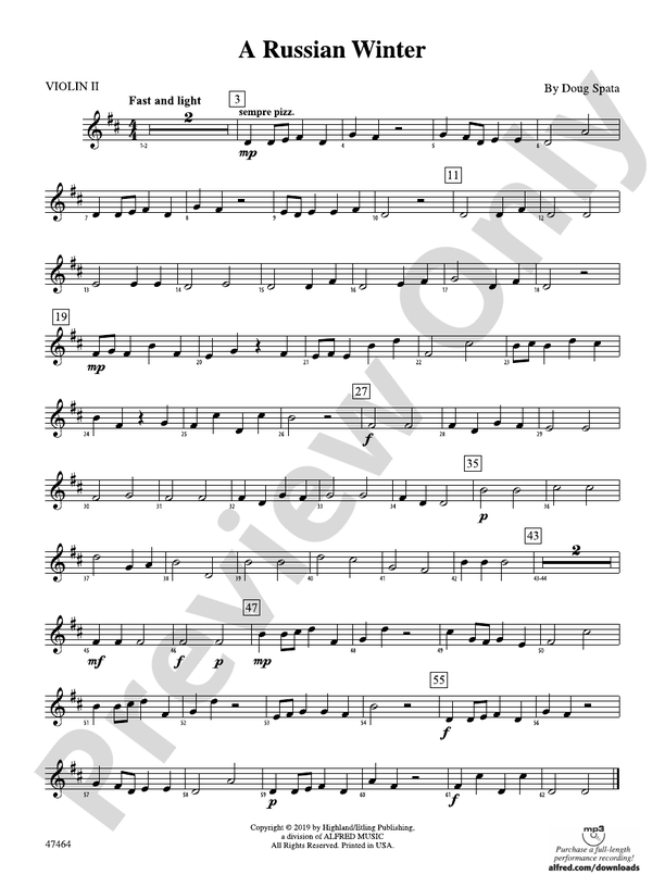 A Russian Winter: 2nd Violin: 2nd Violin Part - Digital Sheet Music ...
