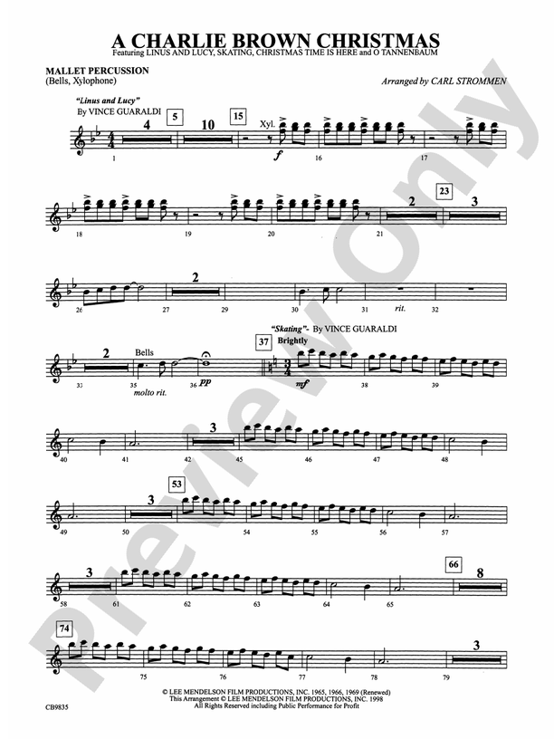 A Charlie Brown Christmas: Mallets: Mallets Part - Digital Sheet Music ...