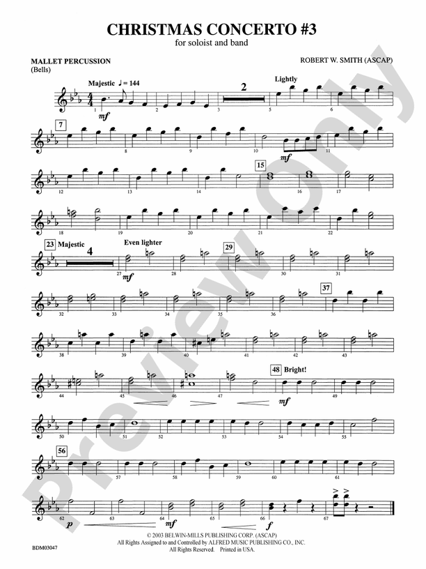 Christmas Concerto #3 (for Soloist and Band): Mallets: Mallets Part ...