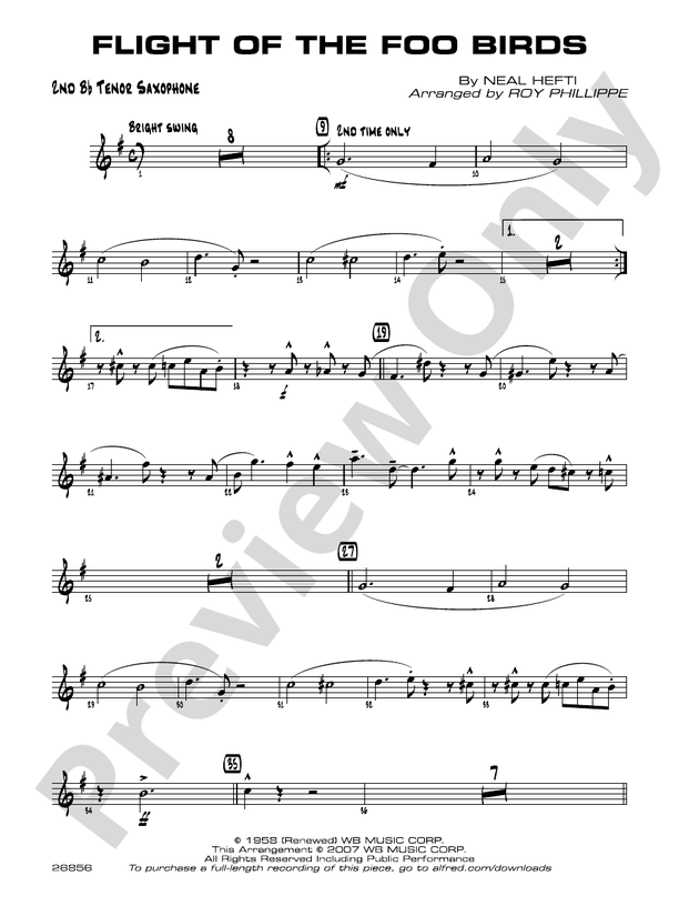Flight of the Foo Birds: 2nd B-flat Tenor Saxophone: 2nd B-flat Tenor ...