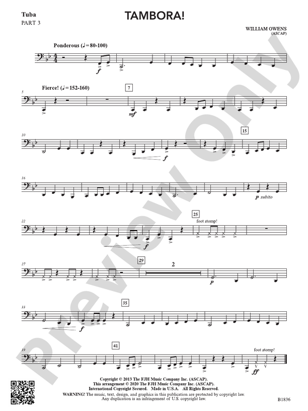 Tambora!: Part 3 Tuba: Part 3 Tuba Part: William Owens - Digital Sheet ...