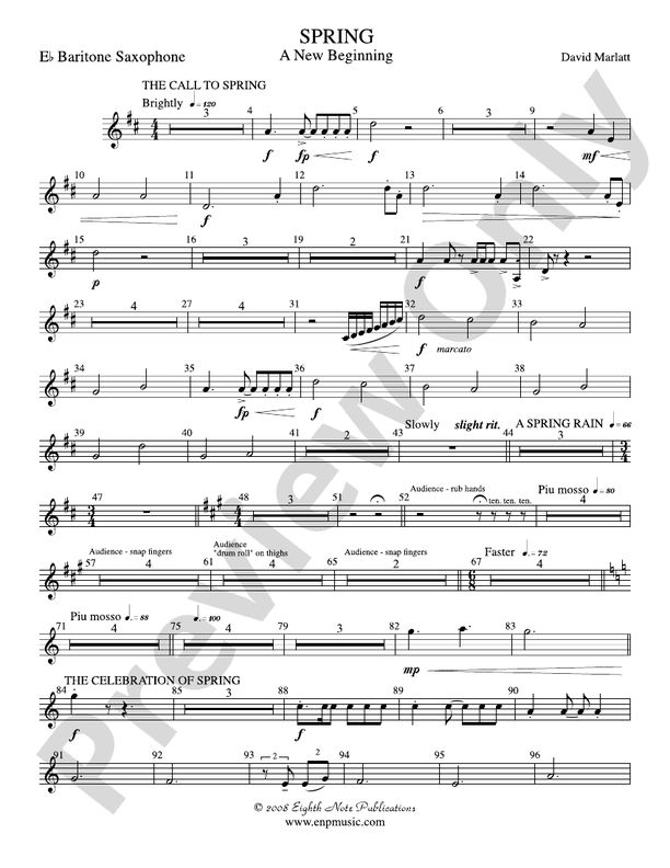 Spring (A New Beginning): E-flat Baritone Saxophone: E-flat Baritone ...