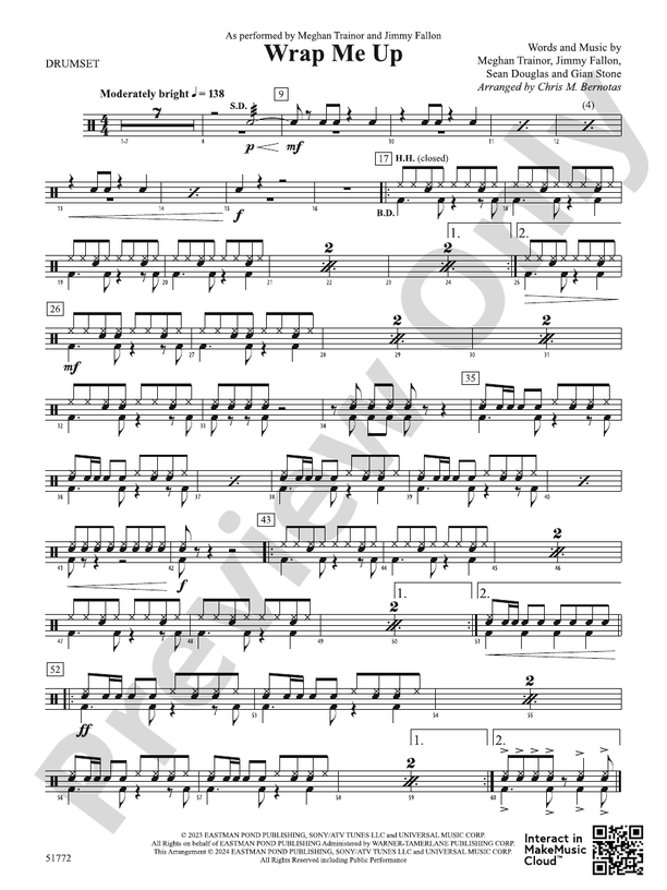 Wrap Me Up: Drumset: Drumset Part - Digital Sheet Music Download