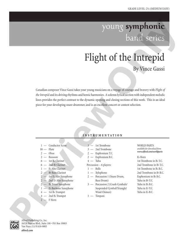 Flight of the Intrepid: Score: Concert Band Score - Digital Sheet Music ...