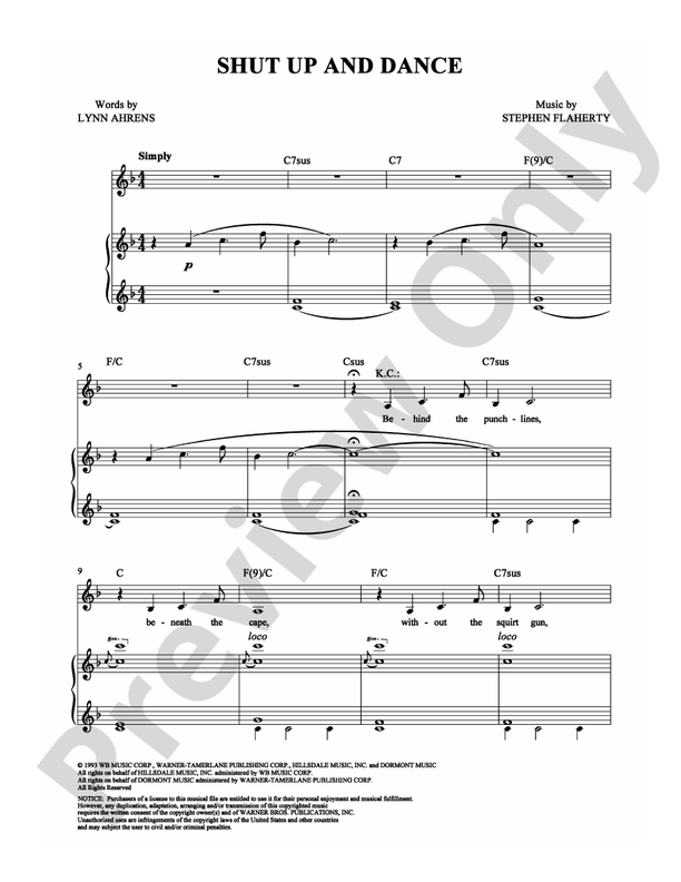 Shut Up and Dance: Piano/Vocal/Chords: Stephen Flaherty - Digital Sheet ...