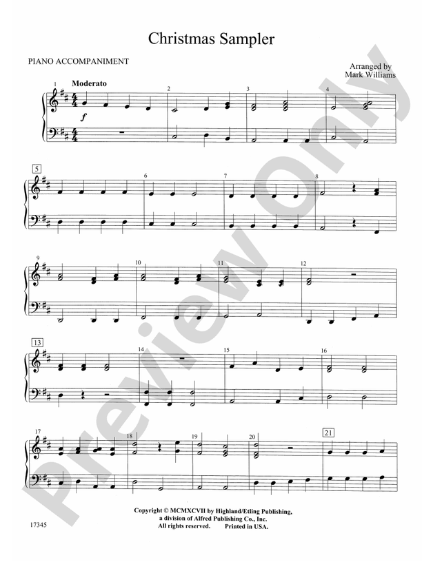 Christmas Sampler: Piano Accompaniment: Piano Accompaniment Part ...