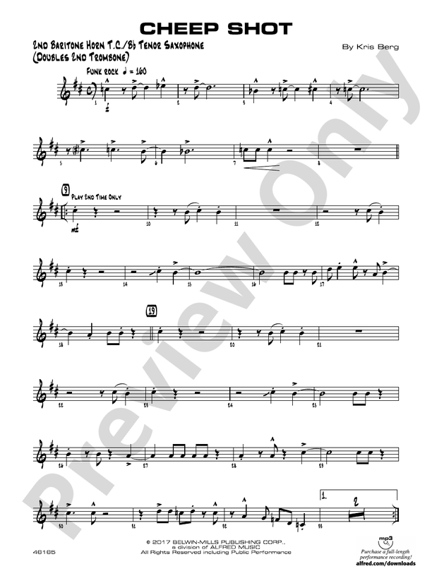 Cheep Shot: 2nd Baritone T.C.: 2nd Baritone T.C. Part - Digital Sheet ...