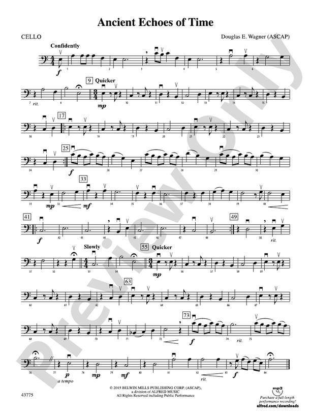 Ancient Echoes of Time: Cello: Cello Part - Digital Sheet Music Download