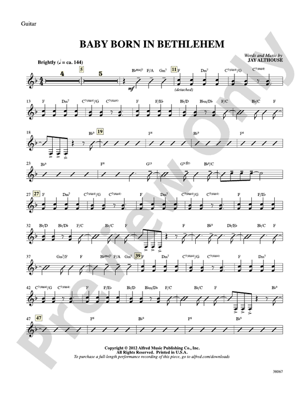 Baby Born in Bethlehem: Guitar: Guitar Part - Digital Sheet Music Download
