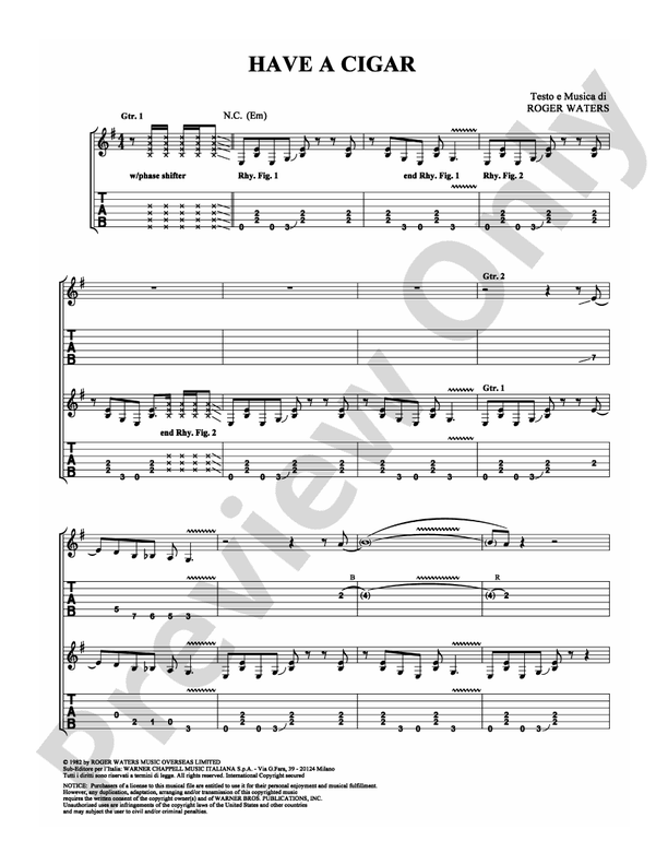Have a Cigar: Guitar TAB: Pink Floyd - Digital Sheet Music Download