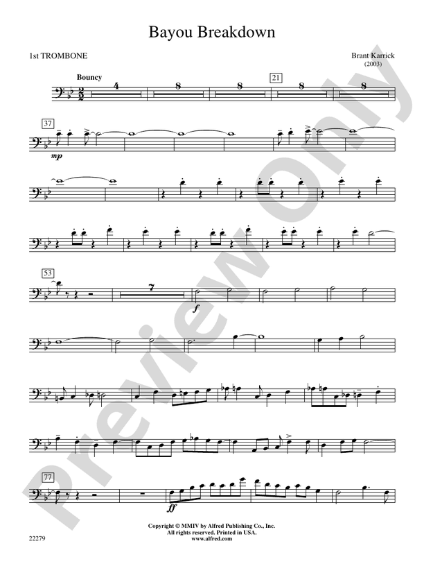Bayou Breakdown: 1st Trombone: 1st Trombone Part - Digital Sheet Music Download