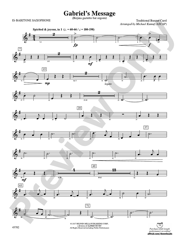 Gabriel's Message: E-flat Baritone Saxophone: E-flat Baritone Saxophone ...