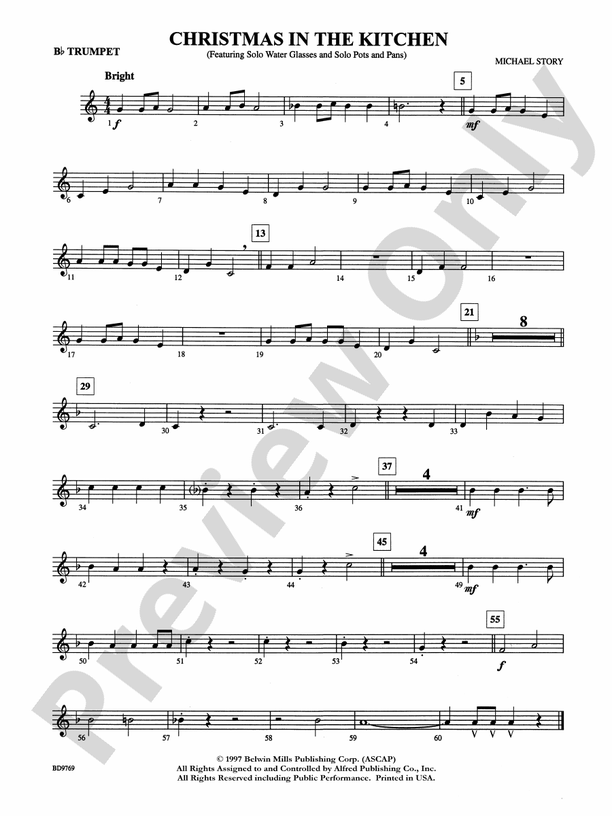 Christmas in the Kitchen: 1st B-flat Trumpet: 1st B-flat Trumpet Part ...