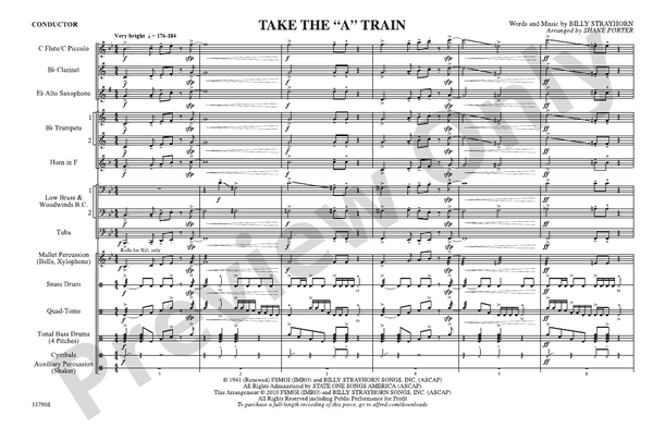 Take the "A" Train: Score: Marching Band Score - Digital Sheet Music ...