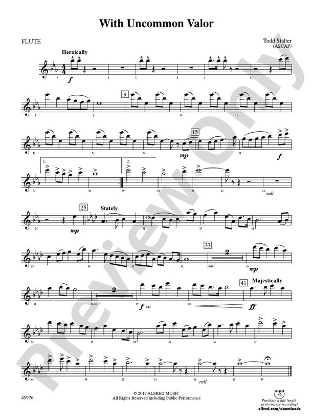 With Uncommon Valor: Flute: Flute Part - Digital Sheet Music Download