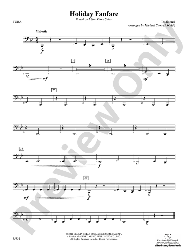Holiday Fanfare: Tuba: Tuba Part - Digital Sheet Music Download