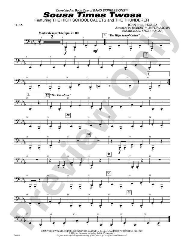 Sousa Times Twosa: Tuba: Tuba Part - Digital Sheet Music Download