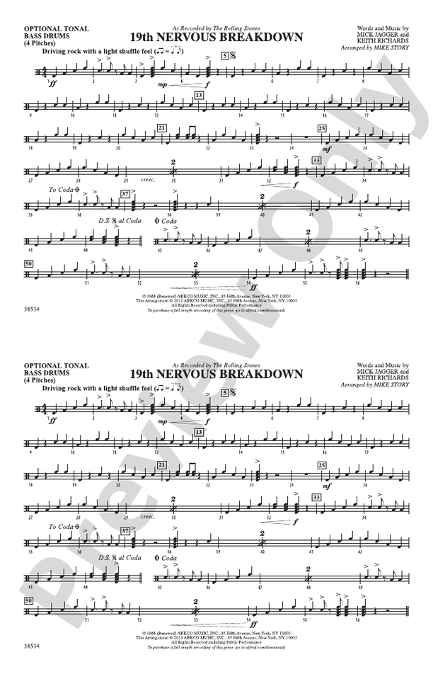 19th Nervous Breakdown: Tonal Bass Drum: Tonal Bass Drum Part - Digital ...