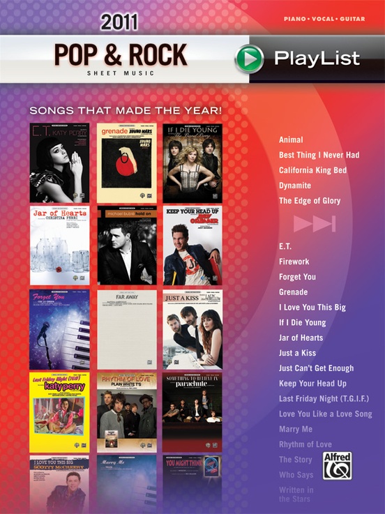 2011 Pop & Rock Sheet Music Playlist: | Sheet Music
