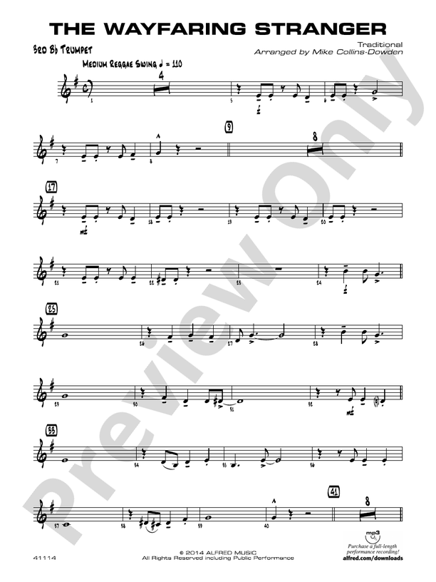 The Wayfaring Stranger: 3rd B-flat Trumpet: 3rd B-flat Trumpet Part ...
