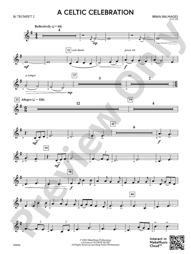 A Celtic Celebration: 2nd B-flat Trumpet: 2nd B-flat Trumpet Part ...
