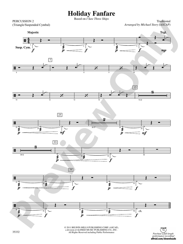 Holiday Fanfare: 2nd Percussion: 2nd Percussion Part - Digital Sheet Music Download