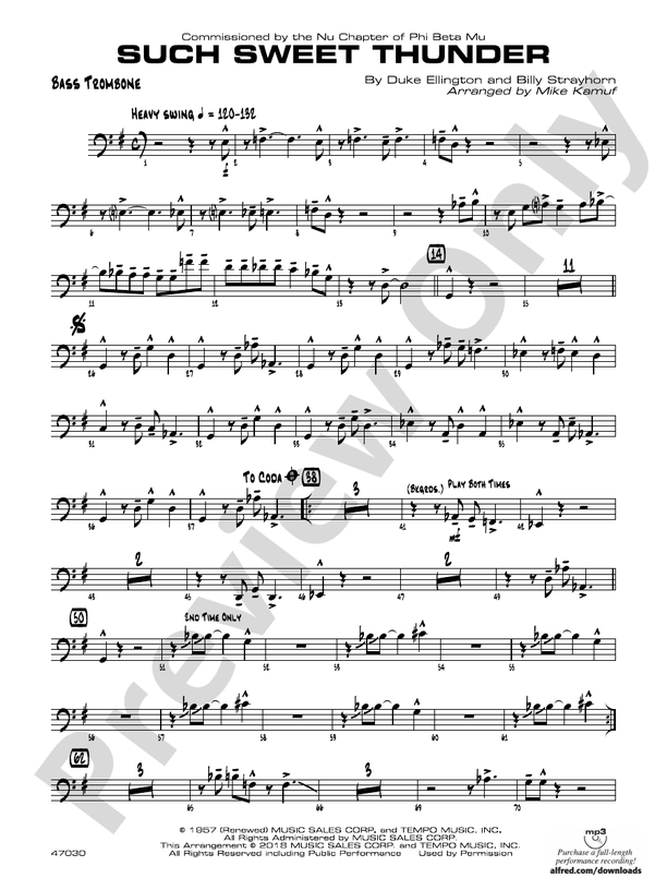 Such Sweet Thunder: Bass Trombone: Bass Trombone Part - Digital Sheet ...